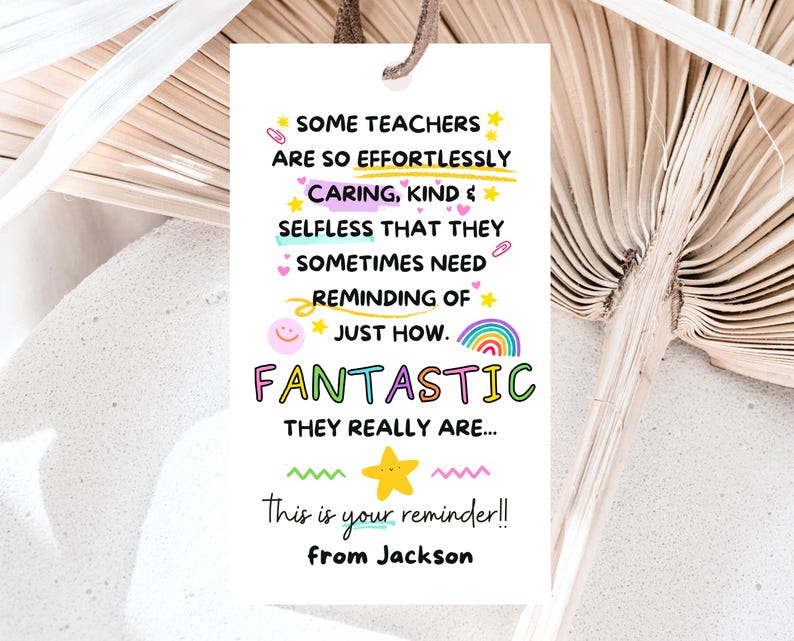 Editable Teacher Appreciation Gift Tag: Printable Thank You (canva ...