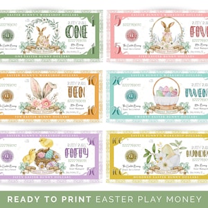 Easter Play Money Easter Hunt Bunny Bucks Printable Easter - Etsy