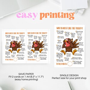 Printable Thanksgiving Game,family Thanksgiving Game, Dinner Table Game ...