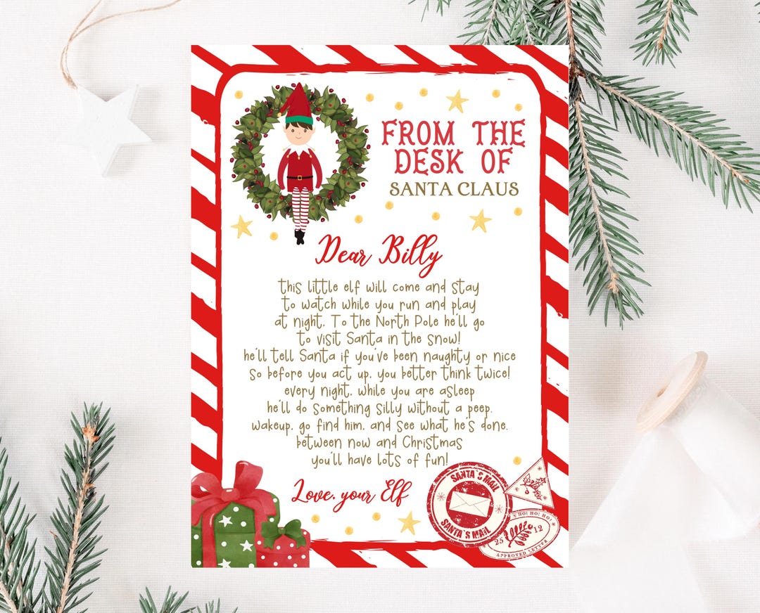 Editable Elf Arrival Letter, Christmas Elf Letter, Welcome Elf Card ...