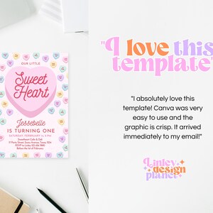 Editable Sweetheart Candy Birthday Invitation: Valentine's Theme ...