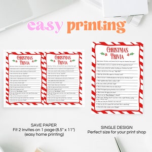 Christmas Trivia Game Template, Printable Christmas Party Games ...