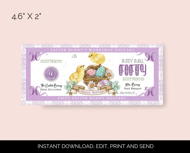 Easter Play Money Easter Hunt Bunny Bucks Printable Easter - Etsy