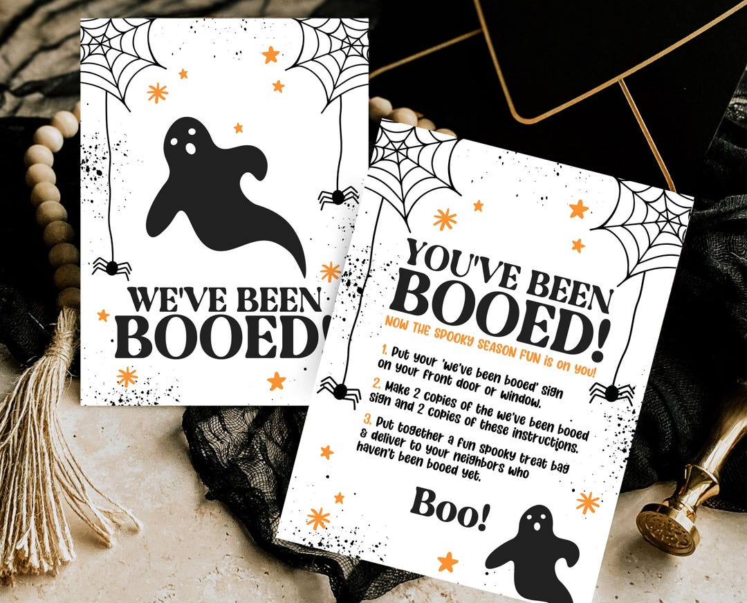 Editable You've Been Booed! Card, Halloween Printable for Friend, You ...