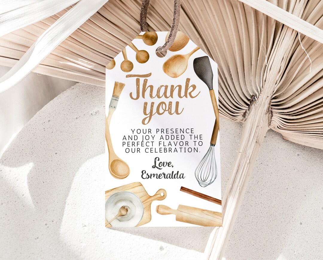 Editable Baking Birthday Favor Tag, Kids Cooking Party Decorations ...
