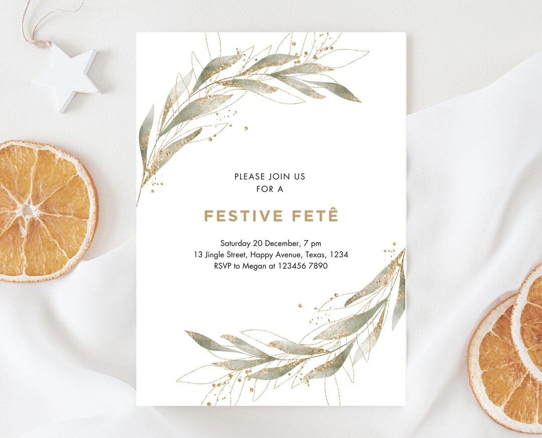 Editable Christmas Fete Invitation, Christmas Party Invitation ...
