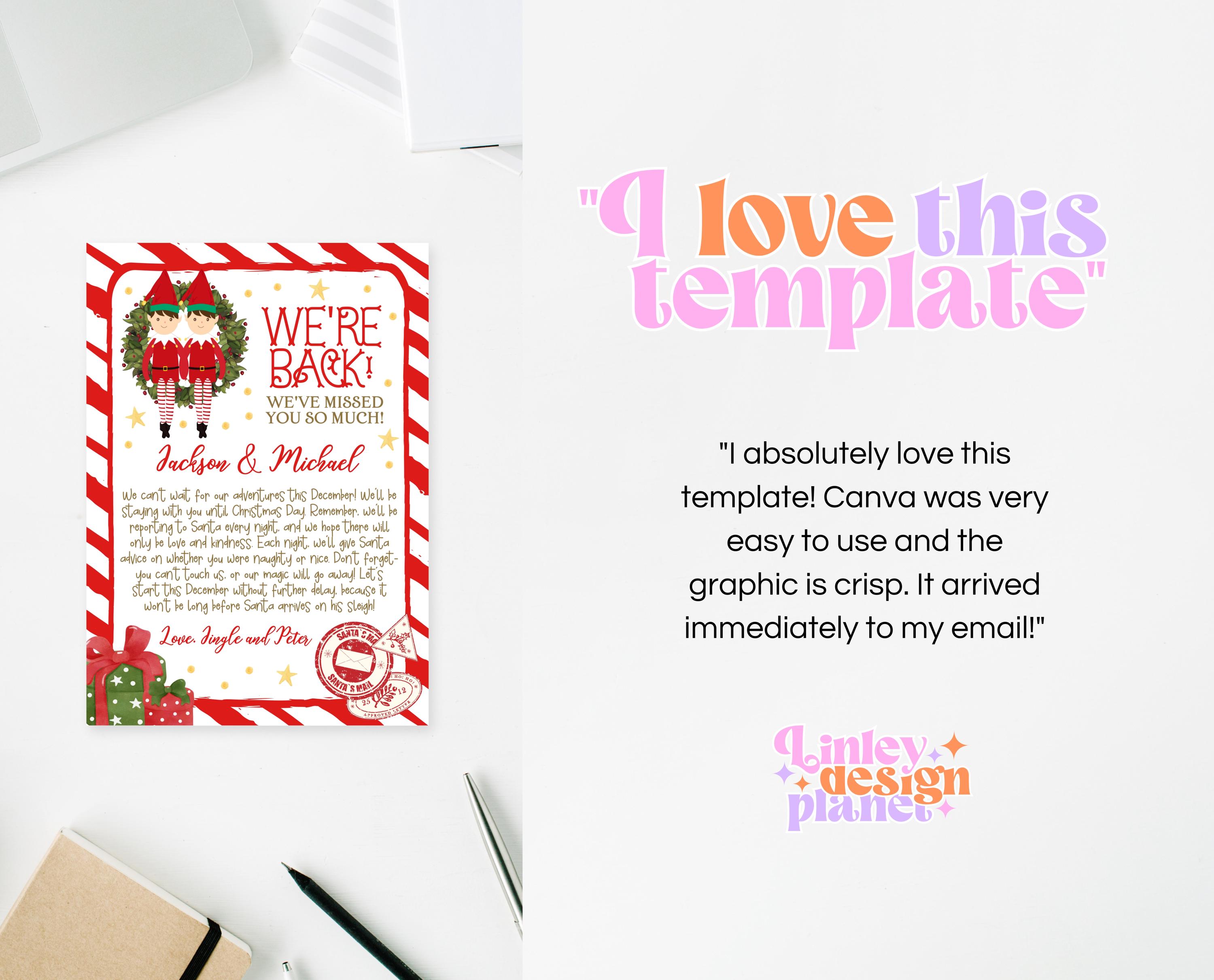 Editable 2 Boy Elves Arrival Letter, Christmas Elf Welcome Letter ...