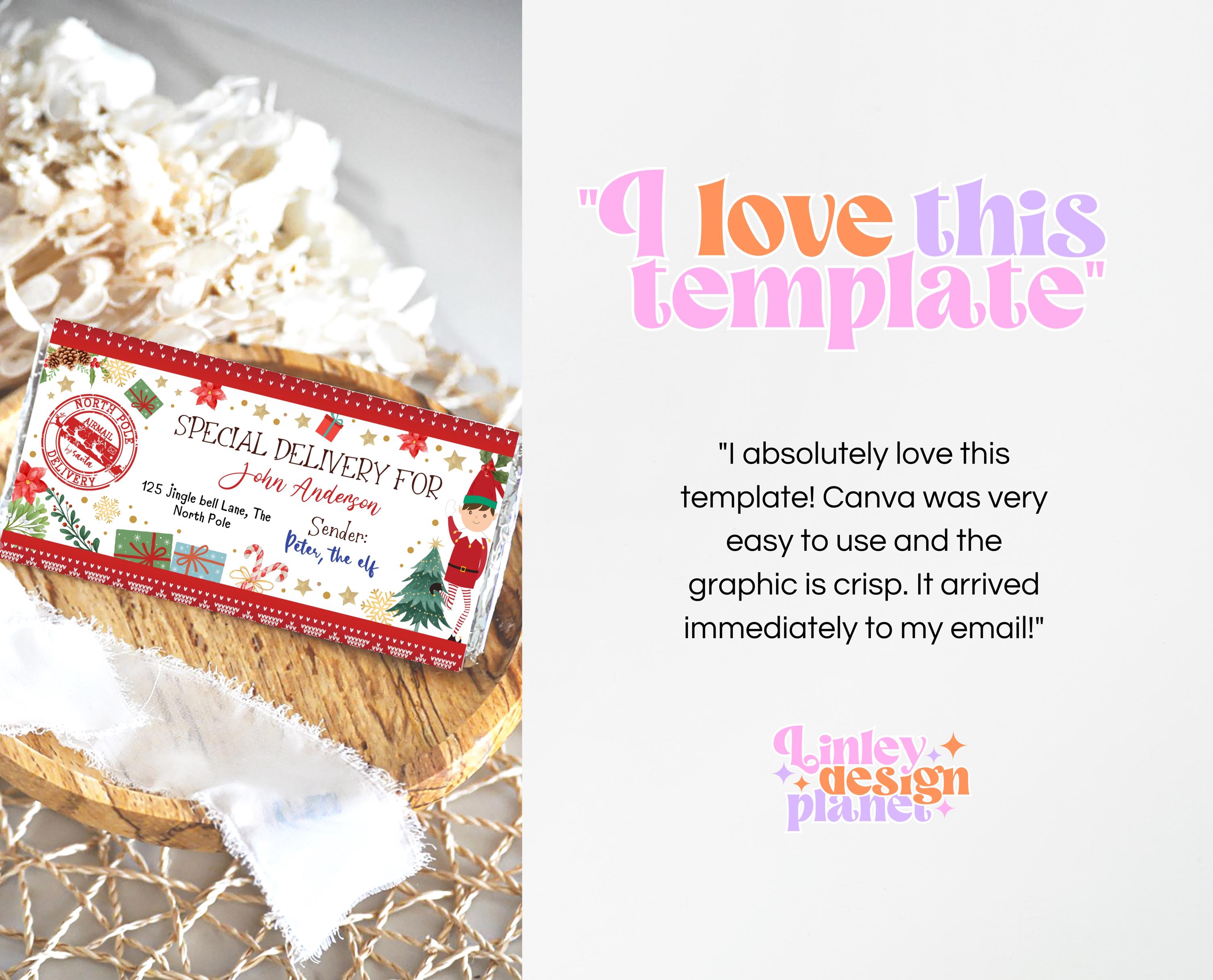 Editable Christmas Elf Bar Wrapper Template, Christmas Chocolate ...