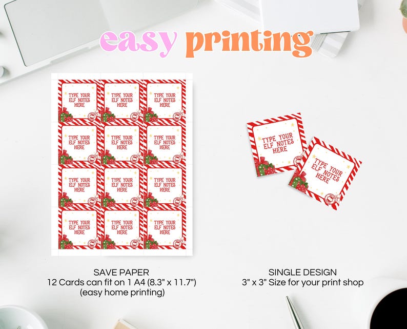 Editable Elf Note Cards Template, Elf Christmas Activities, Christmas ...