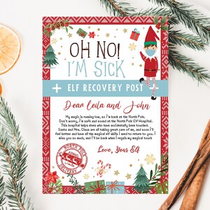 Christmas Elf Recovery Letter Template, Elf Lost Magic Letter, I'm Sick ...