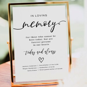Minimalist in Loving Memory Sign Printable Template Modern - Etsy