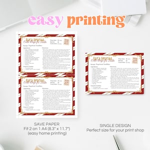 Editable Cookie Recipe Cards Template, Cookie Exchange Party, Cookies ...