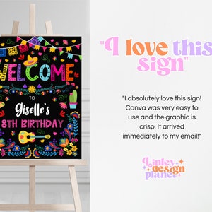Editable Fiesta Birthday Welcome Sign, Mexican Theme Party Welcome ...