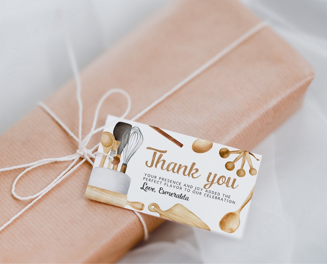 Editable Baking Birthday Favor Tag, Kids Cooking Party Decorations ...