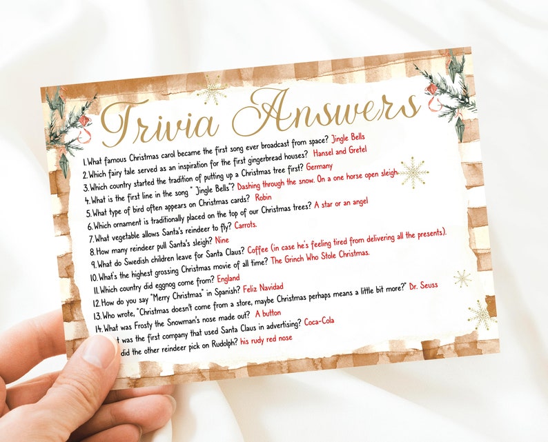 Editable Christmas Trivia Game Christmas Party Games Festive - Etsy
