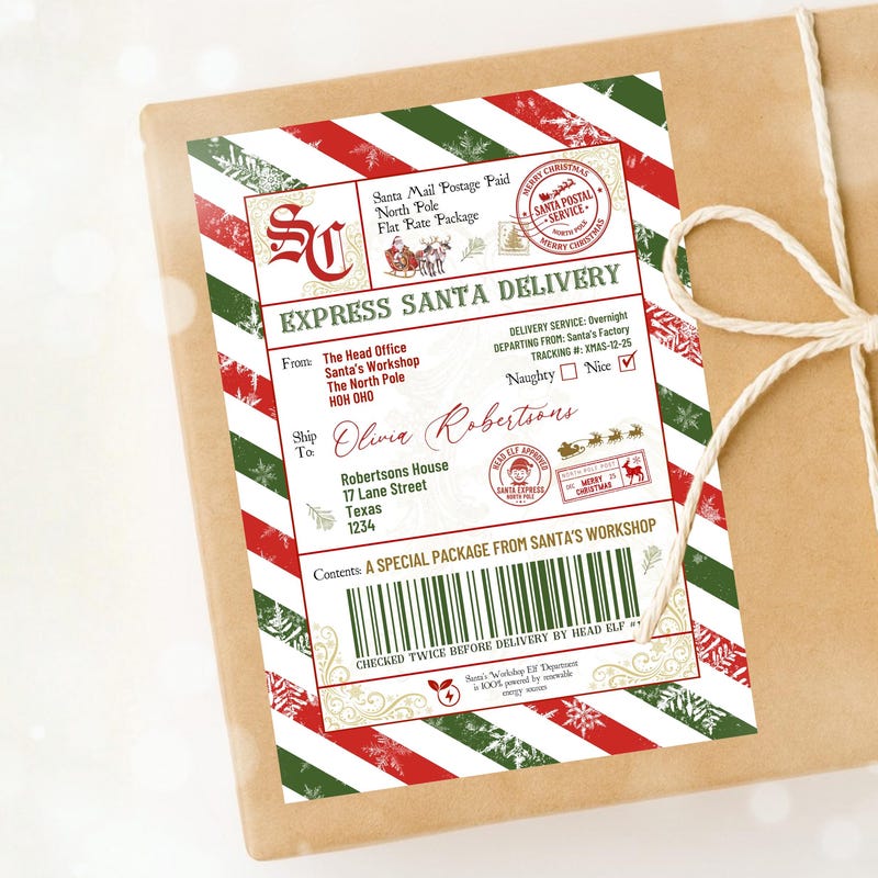 Santa Stickers - Etsy