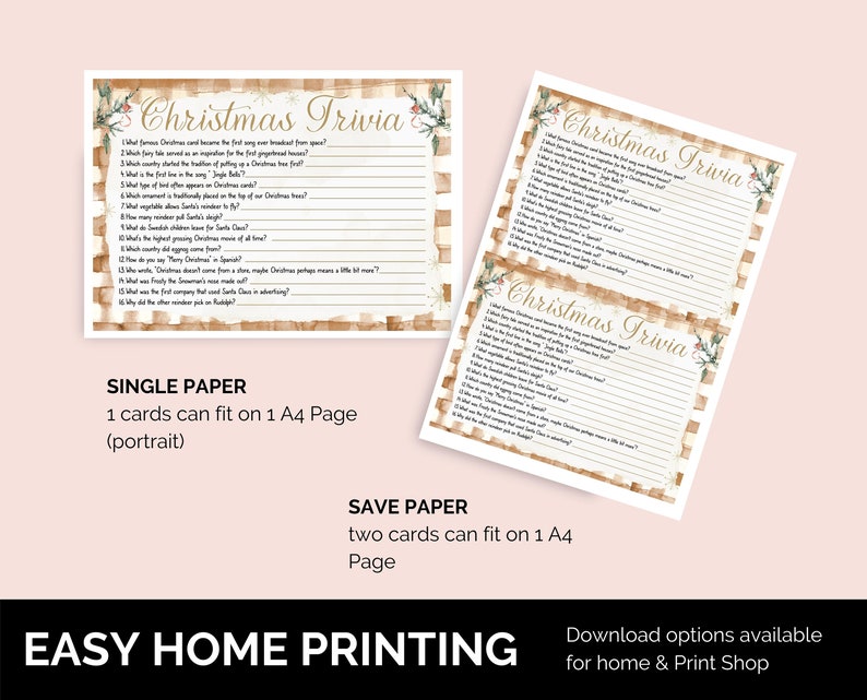 Editable Christmas Trivia Game Christmas Party Games Festive - Etsy