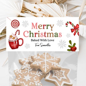 Editable Santa Cookie Bag Topper Template, Christmas Treat Bag Labels ...