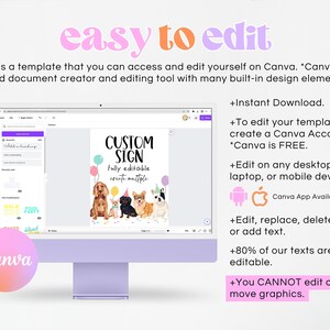 Editable Dog Birthday Custom Sign, Puppy Birthday Custom Sign ...