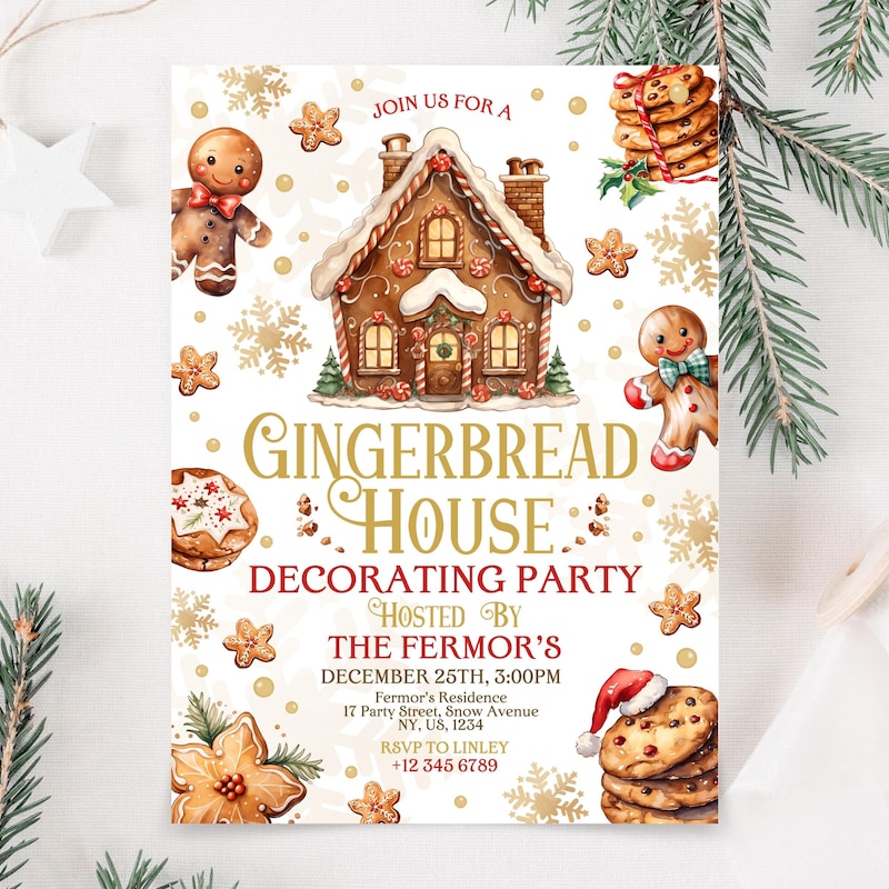 Gingerbread Invite - Etsy