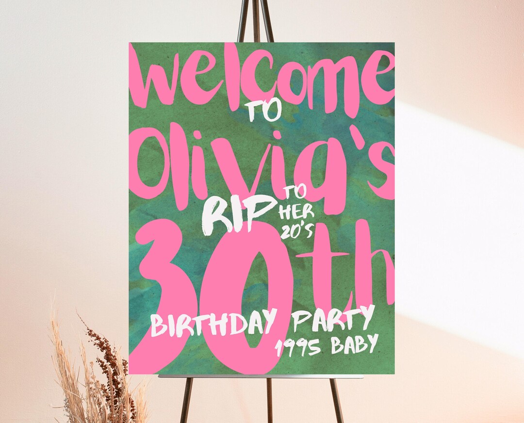 Retro 30th Birthday Welcome Sign: Groovy Dance Party (editable Canva ...