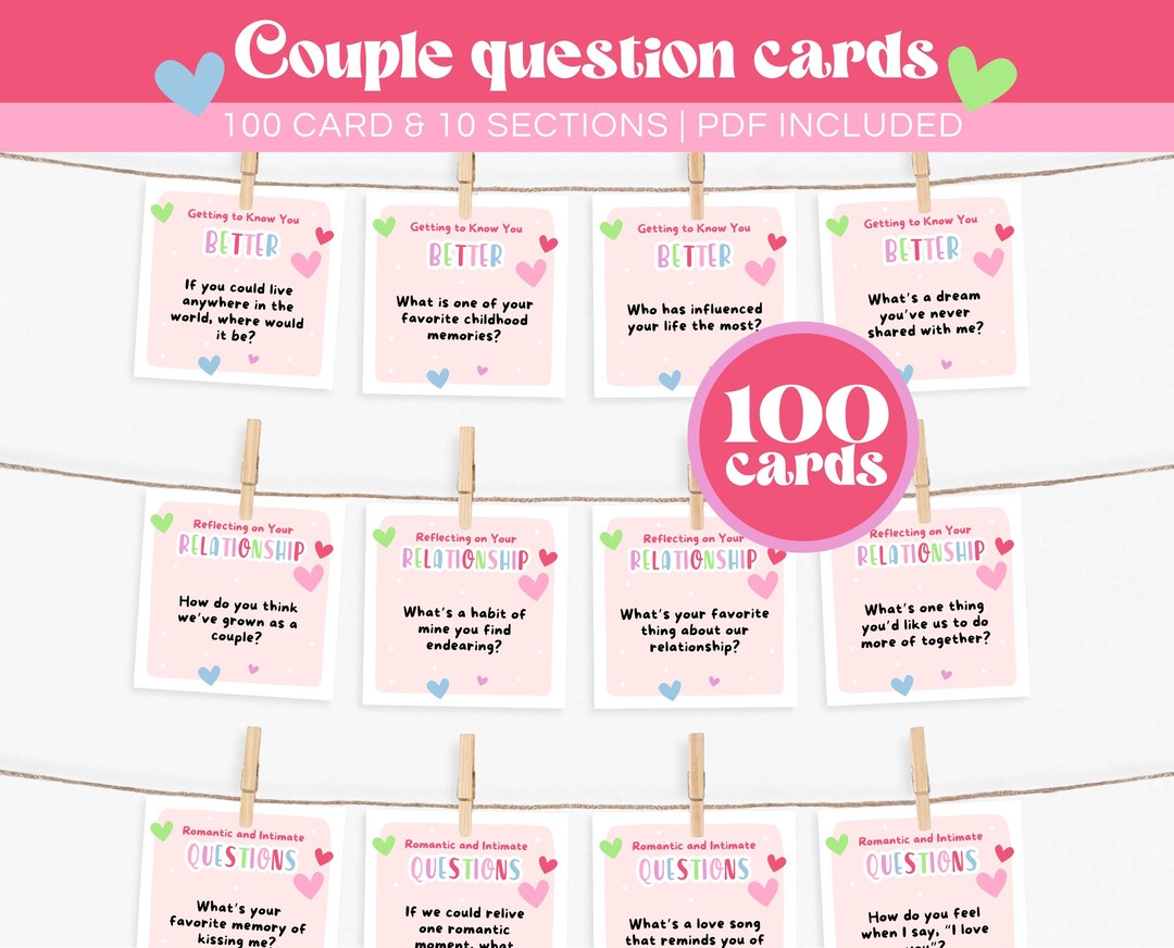 Couple Question Cards, Conversation Starters Cards, Date Night Cards ...