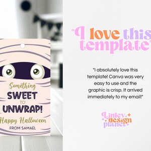 Editable Halloween Mummy Favor Tag, Halloween Mummy Tag, Halloween ...