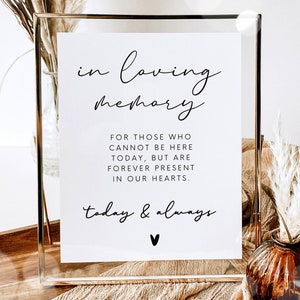 Minimalist in Loving Memory Sign Printable Template Modern - Etsy
