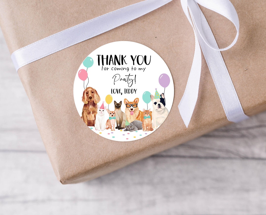Editable Dog and Cat Favor Tags, Puppy Birthday Favor Tags, Printable ...