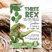 Editable Green Dinosaur Birthday Invitation, Dinosaur Birthday Party ...