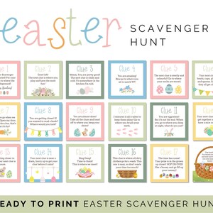 Editable Easter Hunt Cards for Kids Easter Scavenger Hunt - Etsy