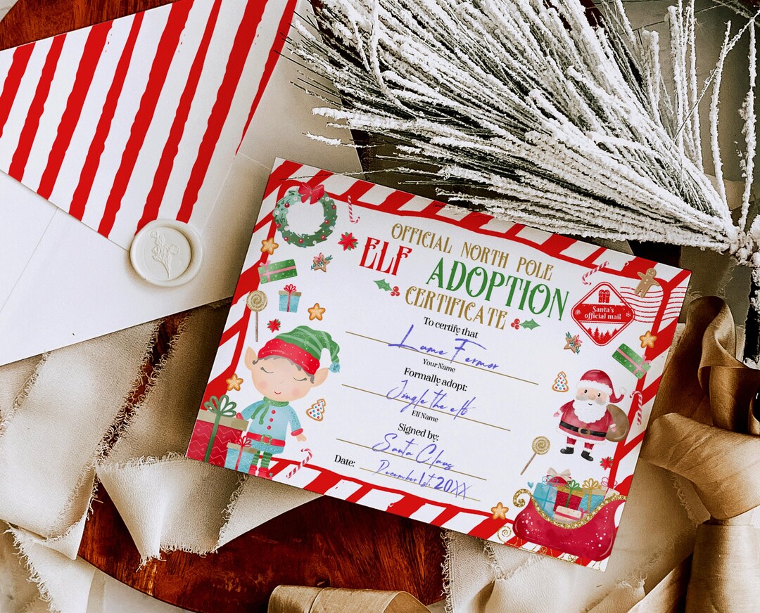Editable Elf Adoption Certificate, Adopt an Elf Christmas Letter ...