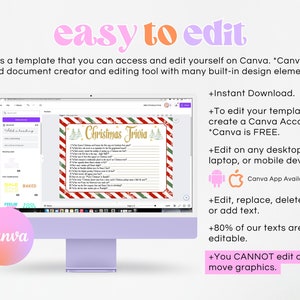 Editable Christmas Trivia Game Template, Printable Christmas Party ...