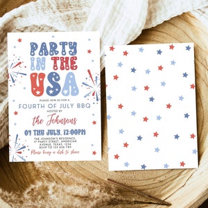 Editable 4th of July BBQ Invitation, Independence Day BBQ Invite ...