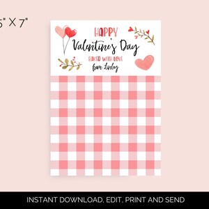 Editable Valentine's Day Cookie Card, Happy Valentines Day Cookie ...