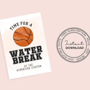 Editable Minimalist Basketball Sign Water Break Basketball - Etsy