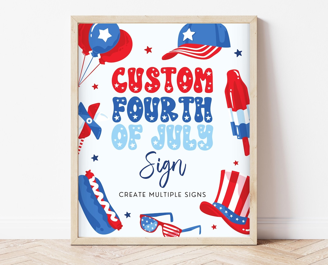 Editable 4th of July BBQ Sign: Custom Friends Party Banner (digital ...