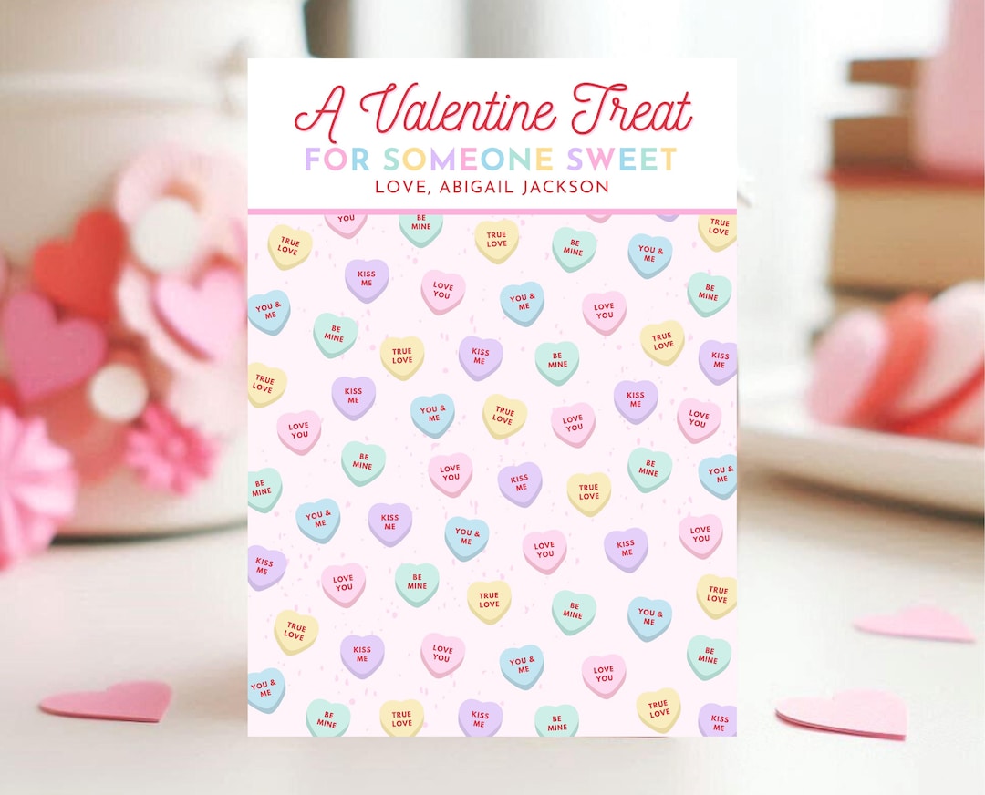 Editable Valentine's Day Cookie Card, Valentine's Day Cookie Holder ...