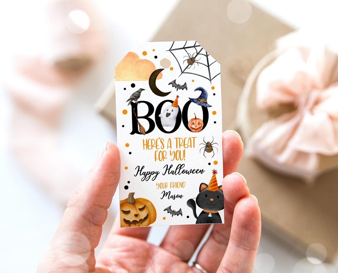Editable Halloween Favor Tag Template, Halloween Thank You Tag ...