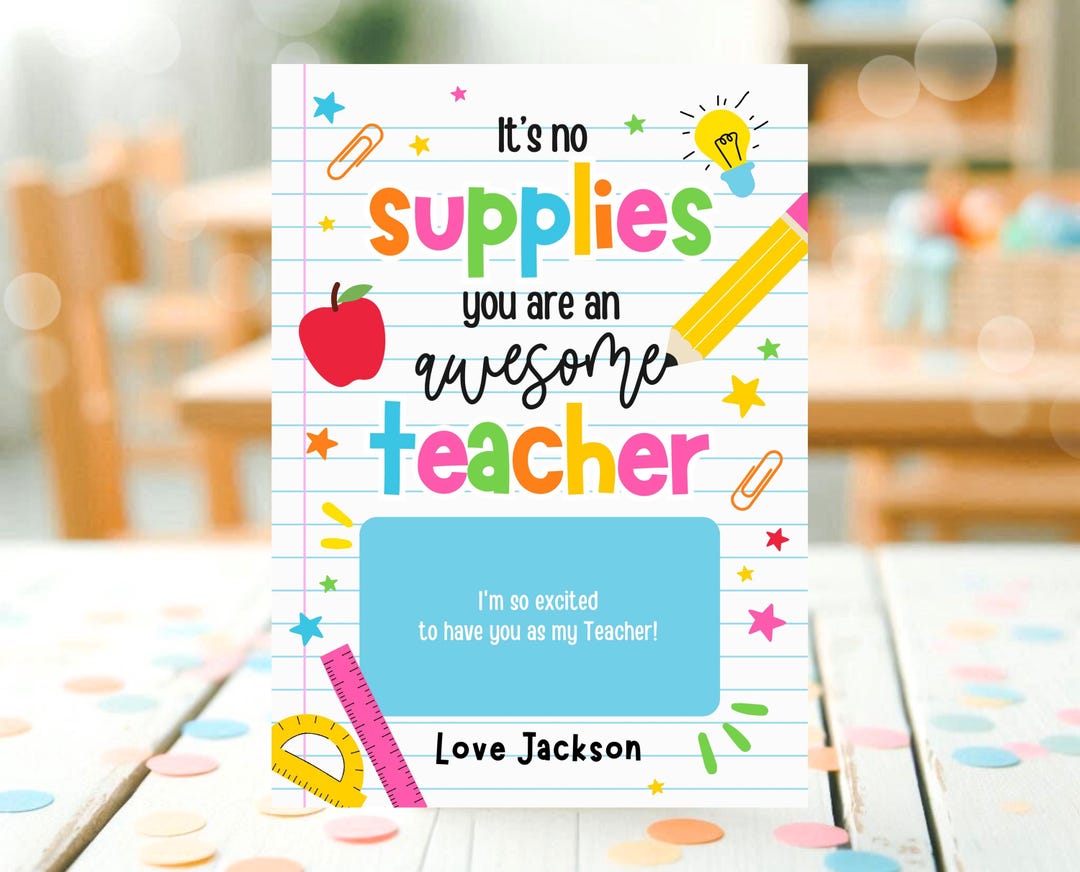 Editable Teacher Gift Card Holder, Teacher Supplies Gift Card Holder ...