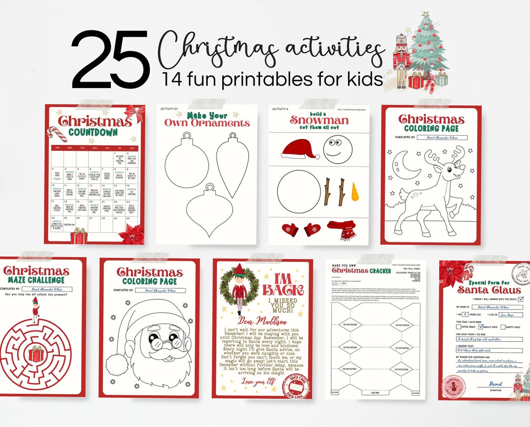 25 Day Christmas Activities for Kids, Printable Christmas Activities ...