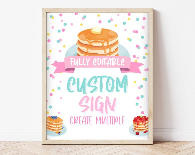Pancakes and Pajamas Party Welcome Sign, Digital File, Printable ...