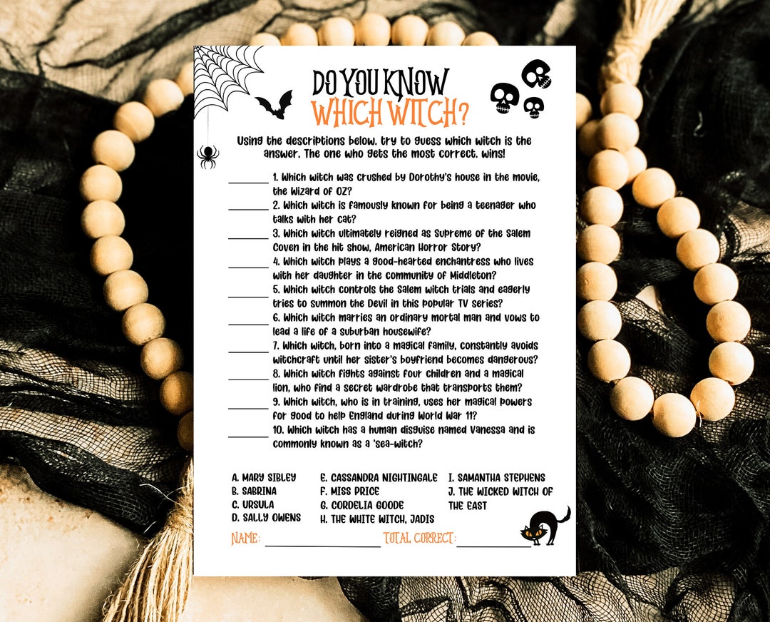 Halloween Witch Matching Game Which Witch Game Halloween - Etsy