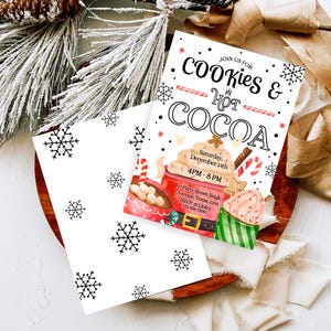Editable Cookies and Cocoa Christmas Invitation, Cookies and Cocoa ...