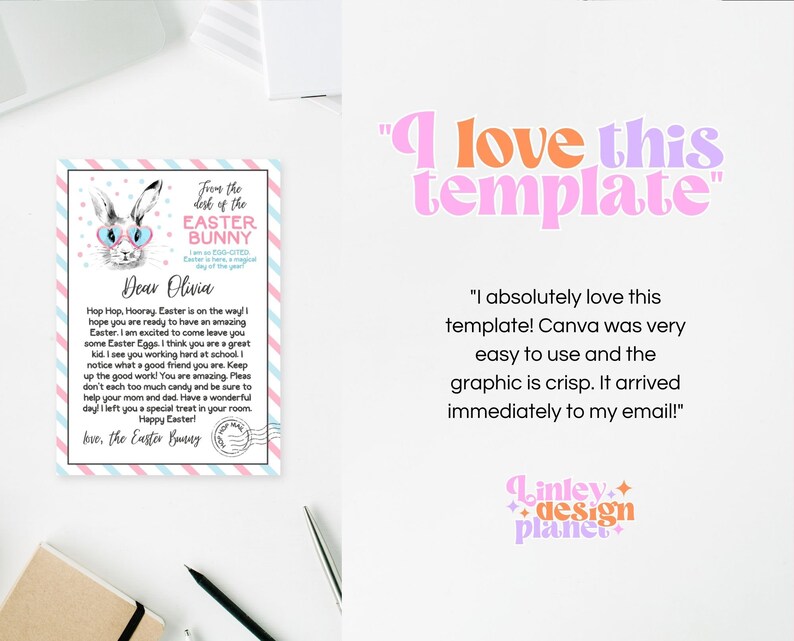 Editable Easter Bunny Letter Template: Arrival & Return (digital ...