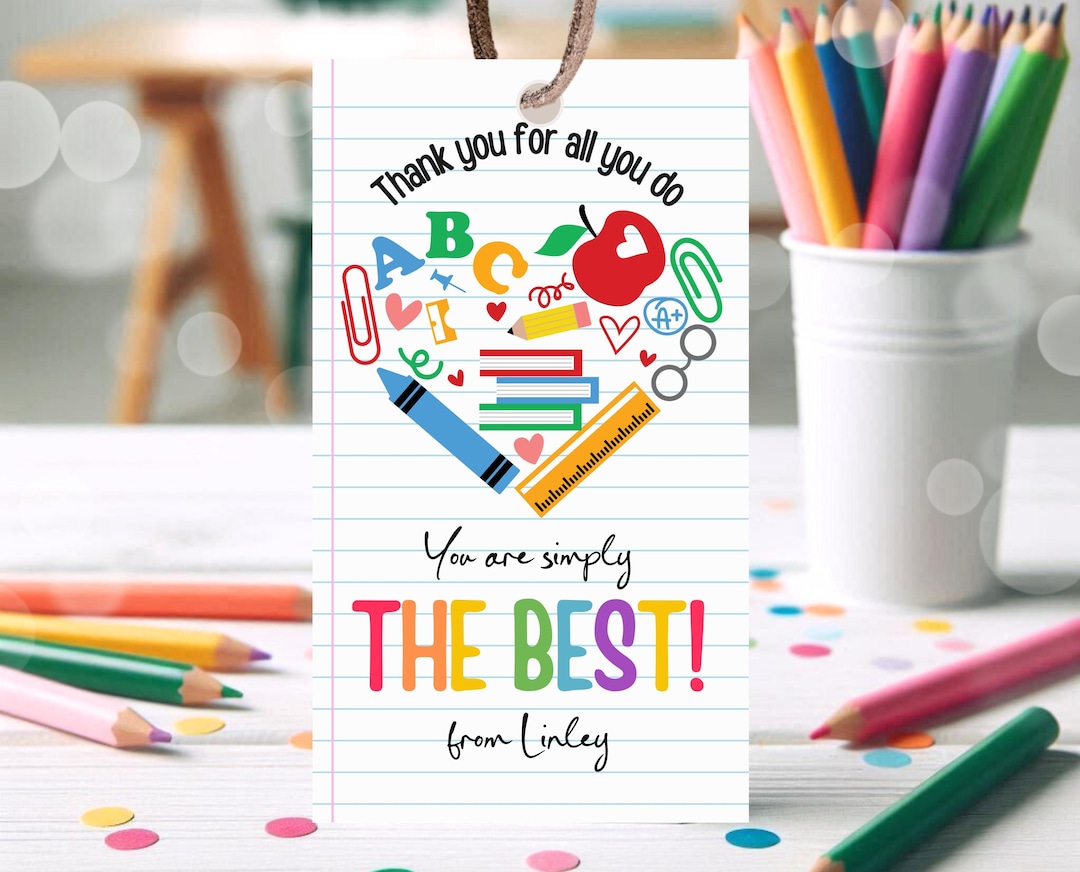 Editable Teacher Appreciation Gift Tag Template (digital Download) - Etsy