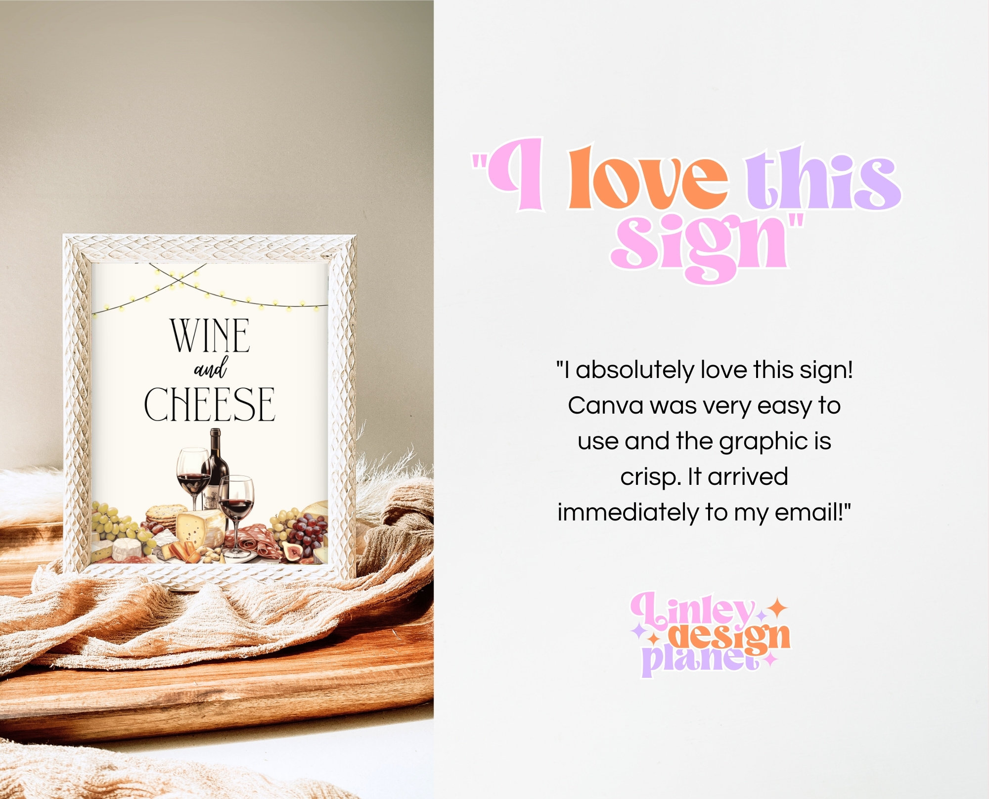 Editable Wine and Cheese Sign Wine Party Sign Wine Tasting Decor Rustic ...