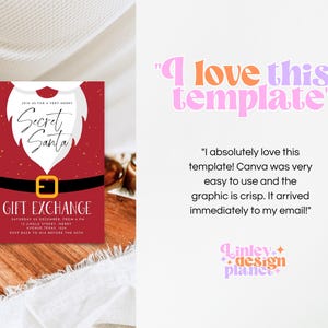 Editable Secret Santa Gift Exchange Invitation, Santa Holiday Gift ...