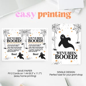 Editable You've Been Booed! Card, Halloween Printable for Friend, You ...
