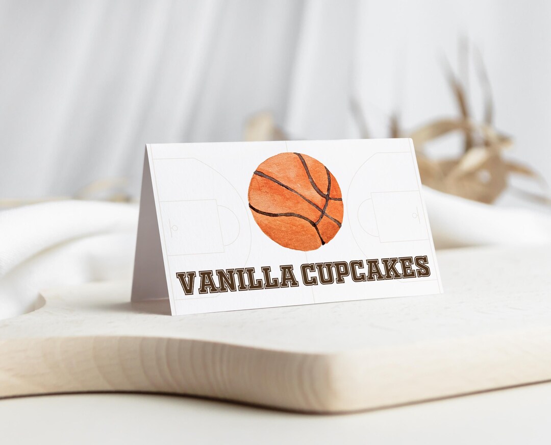 Editable Basketball Birthday Food Label, Basketball Birthday Food Tent ...